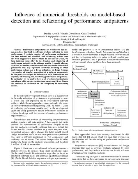 Pdf Influence Of Numerical Thresholds On Model Based Detection And Refactoring Of Performance