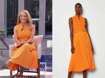 Americas Newsroom May 2021 Dana Perinos Orange Knit Zipper Pleated