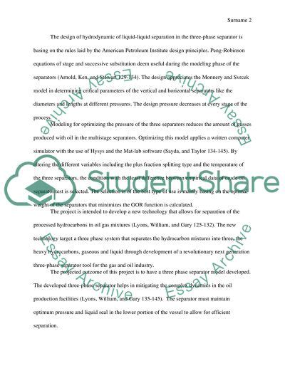 Design Of A Three Phase Separator In Oil And Gas Thesis
