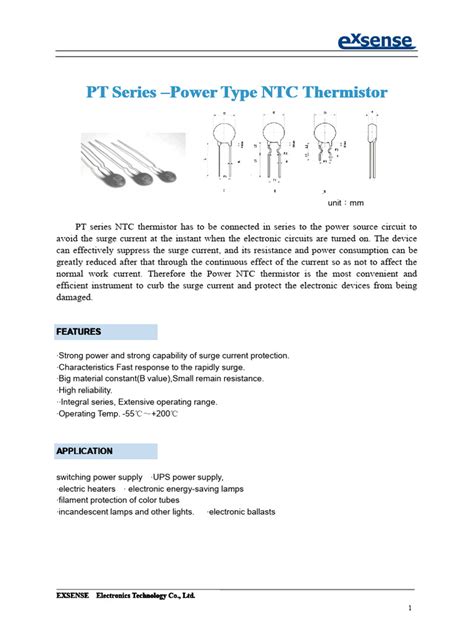 Ntc 5d5 Exsense Pdf Electrical Resistance And Conductance