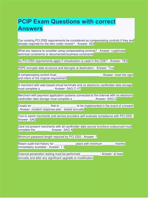 Pcip Exam Questions With Correct Answers Pcip Certificates Stuvia Us