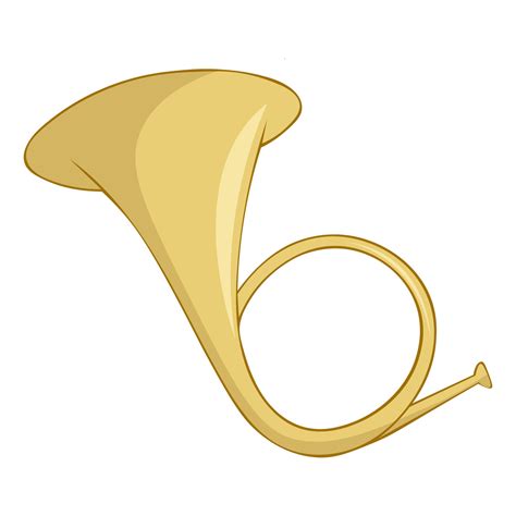 Vector Illustration Of A French Horn In Cartoon Style Isolated On White