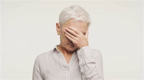 Upset Mature Woman Facepalm Gesture On White Stock Footage Sbv
