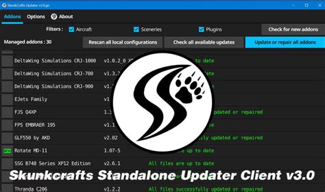 new skunkcrafts standalone updater client v3 0 x plane plugins and simulator addons x plane