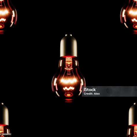검은 색 배경에 빨간색 빛나는 전구의 패턴 매끄러운 질감 3d 렌더링 및 3d 그림 0명에 대한 스톡 사진 및 기타 이미지 0명 Led 조명 개념 Istock