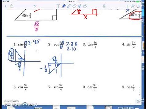 Unit Circle Review YouTube