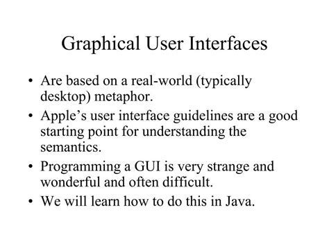 Ppt Creating Graphical User Interfaces Guis In Java Powerpoint