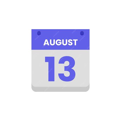 Premium Vector Calendar Date Month Icon Flat August Vector