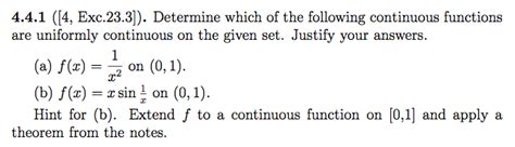 solved determine which of the following continuous functions