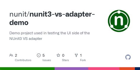 Github Nunitnunit3 Vs Adapter Demo Demo Project Used In Testing The Ui Side Of The Nunit3 Vs