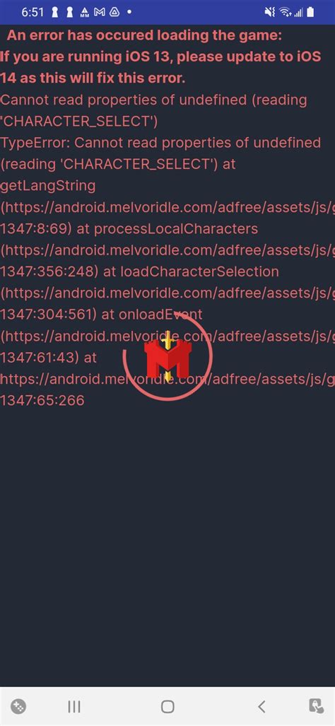 Bug Character Selection Screen Failing To Load · Issue 1783