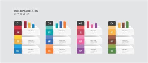 Infographic Template For Business 12 Months Block Project Plan Schedule Chart Timeline Diagram