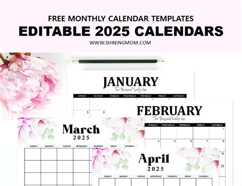 Editable Calendar 2025 And 2025 Free Download Rose Tompson