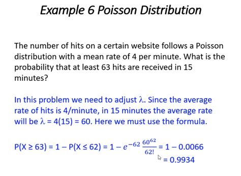 Example Poisson Distribution The Number Of Hits On A Certain Website Follows A Poisson