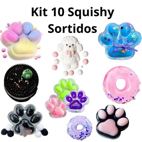 Kit Até 10 Squishies Squishy Anti Estresse Bichinhos Macios Alívio Do