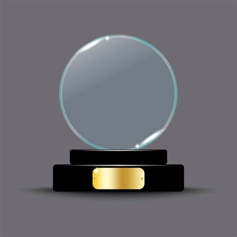 투명 챔피언십 트로피 스포츠 수상 우승자 수상 벡터 일러스트 레이 션에 스탠드에 크리스탈 프리미엄 벡터