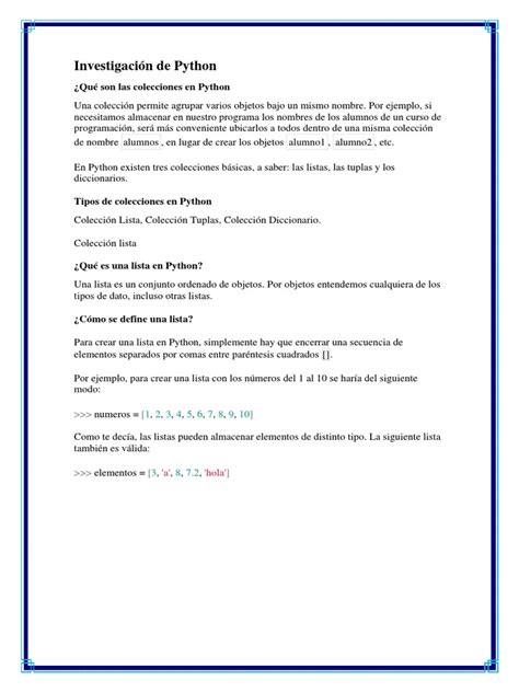 Investigación De Python Pdf Python Lenguaje De Programación