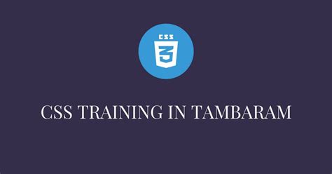 Css Training In Chennai Tambaram Best Css Training Institute In Chennai