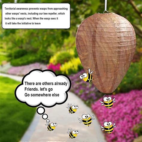 10 Pack Paper Wasp Nest Decoy Hanging Wasp Deterrent Nest Repellent For Wasps Hornets Yellow