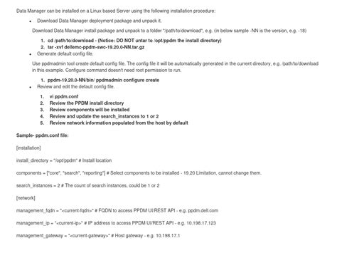Installation Procedure Dell Powerprotect Data Manager Deployment