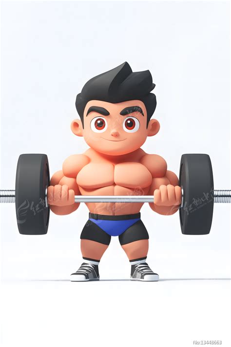3d卡通人物举重ai图片下载 红动中国