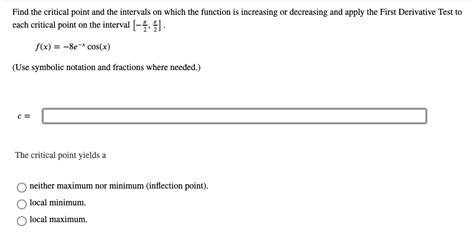 solved for the given function find the critical points c