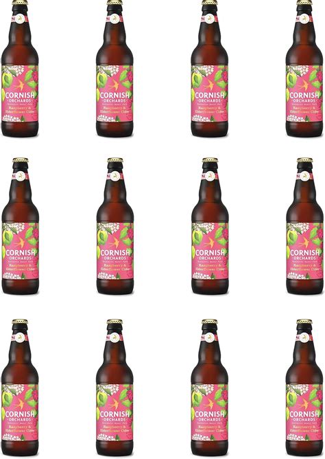 Cornish Orchards 4 Raspberry And Elderflower Cider 50cl Pack Of 12 Uk Grocery