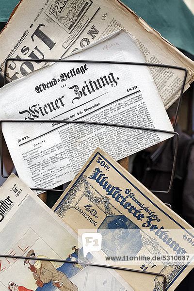 Historische österreichische Zeitungen Zum Verkauf Flohmarkt Naschmarkt Wienzeile Wien
