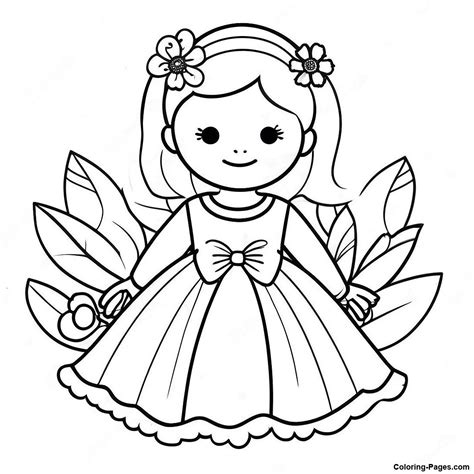 Beautiful Flower Girl In A Dress Coloring Page Coloring Page Free