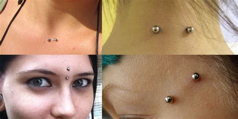 Double Dermal Piercing Face