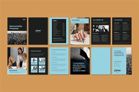 Modern Business Event Sponsorship Booklet Brochure Template Free Vector