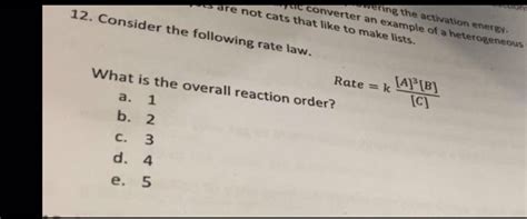Solved Consider The Following Rate Law Rate K A 3