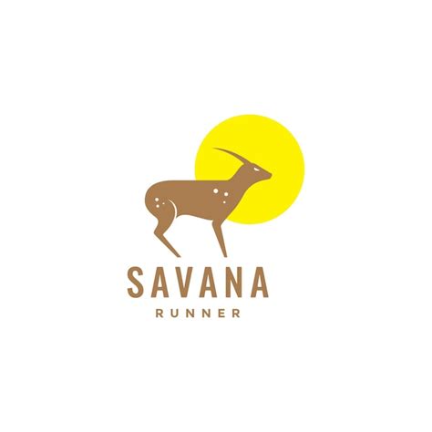 Premium Vector Savana Runner Deer Logo Design