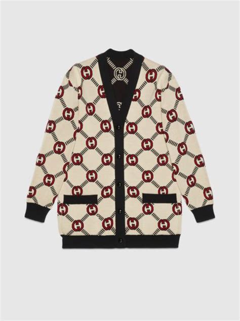 Gucci Reversible Interlocking G Wool Cardigan Reversible