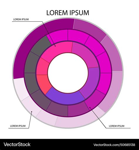 Circle Chart Infographic Template With Many Vector Image