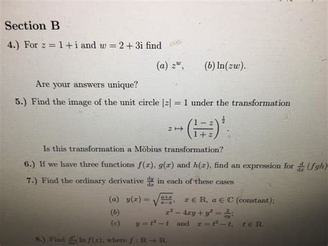 Complex Transformation Question Im Not Sure If Ive Done It Correctly Sorry For The Poor