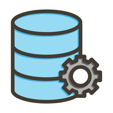 Data Processor Vector Thick Line Filled Colors Icon For Personal And