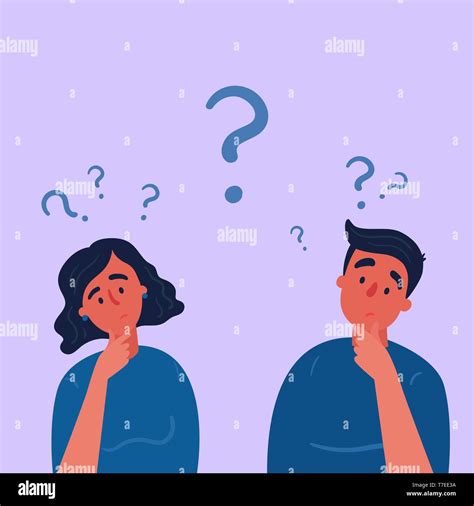 Couple Of Man And Woman Having A Question Marks Stock Vector Image Art Alamy