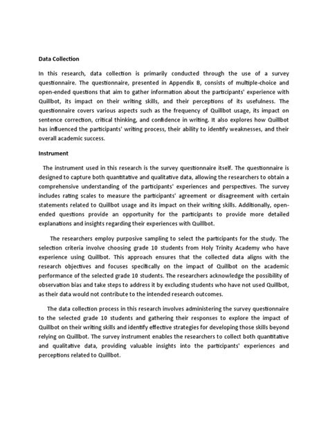 Data Collection And Instrument Pdf