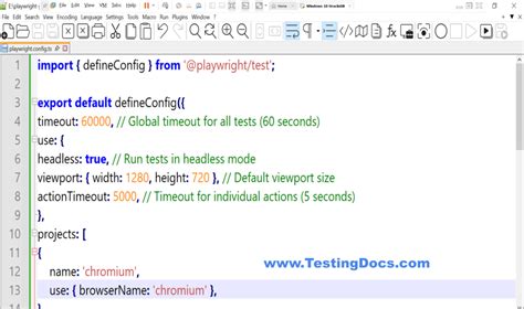 Playwright Configuration File Testingdocs