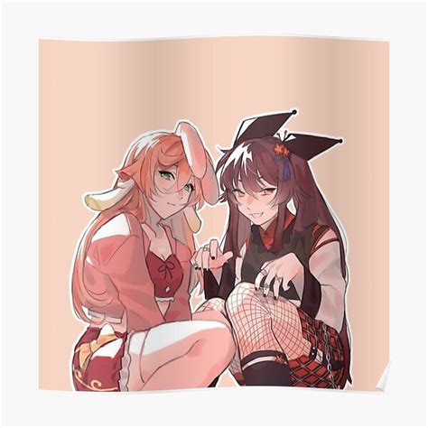 Yanfei X Hu Tao Poster For Sale By Selvyx Redbubble