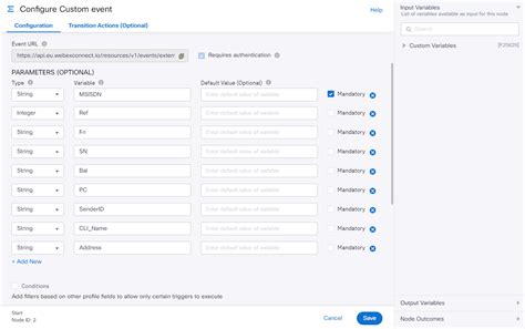 Debt Management Template Webex Connect Partner Developer Resources