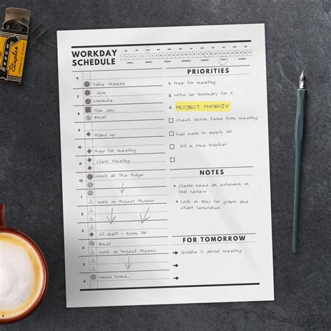 5 Undated Workday Agendas Scheduling Templates In Different Colors Etsy