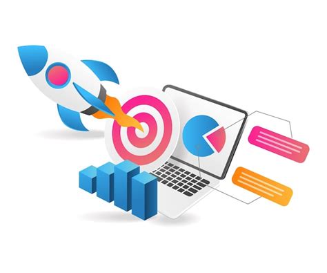 Premium Vector Flat Isometric 3d Illustration Rocket Launch Analysis