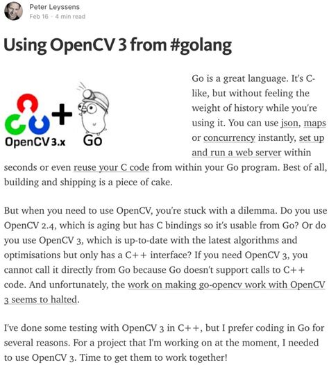 Using Opencv 3 From Golang Techwriterbe