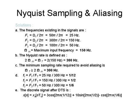 Sampling Theorems Periodic Sampling Most Signals Are Continuous