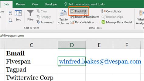 Using Flash Fill To Extract Data Tips Odyssey Training