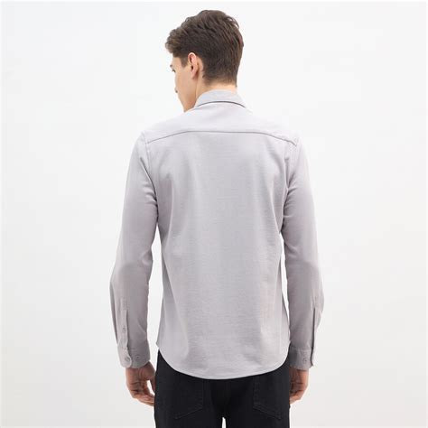 Mavie Mens Light Grey Classic Collar Formal Shirt Vishal Mega Mart India