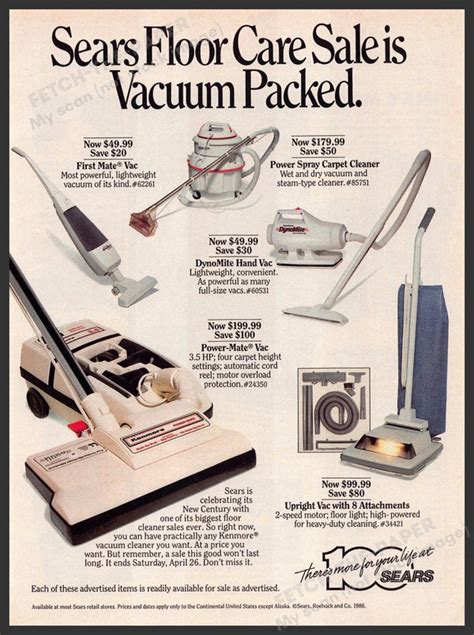 Vintage 1986 Sears Vacuum Print Ad Floor Care Sale — Fetch The Paper