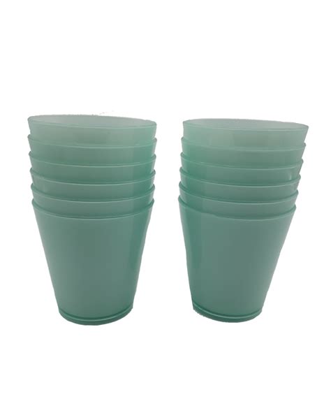 10 Copos Bicolores Cozinha Suco Conjunto De Copos Verde Com Branco